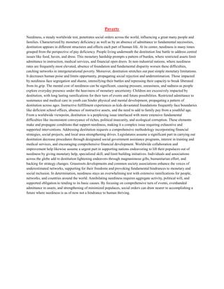 "Figuring out Destitution: Difficulties and Arrangements in a Worldwide ...