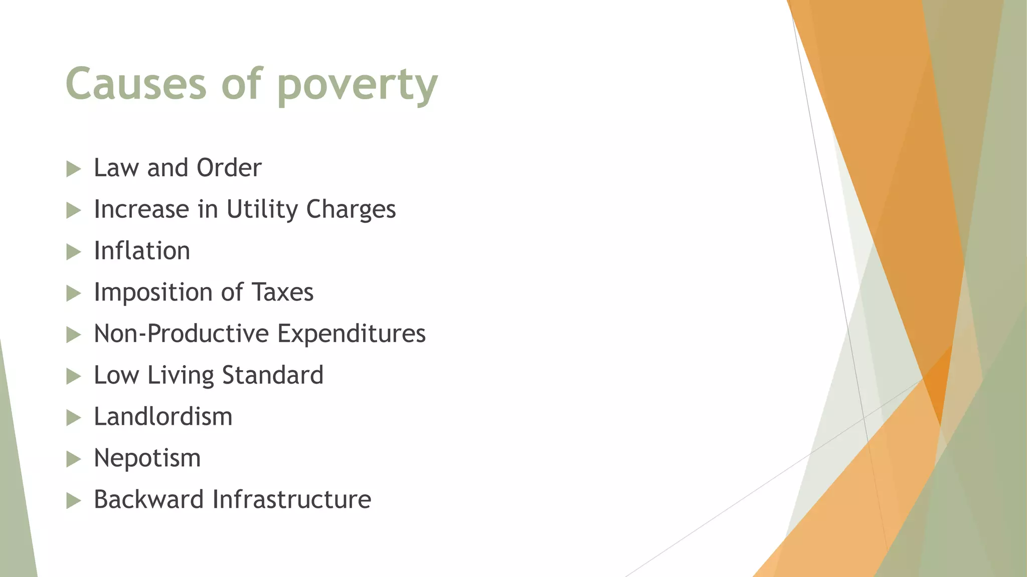Causes of Poverty ppt | PPTX