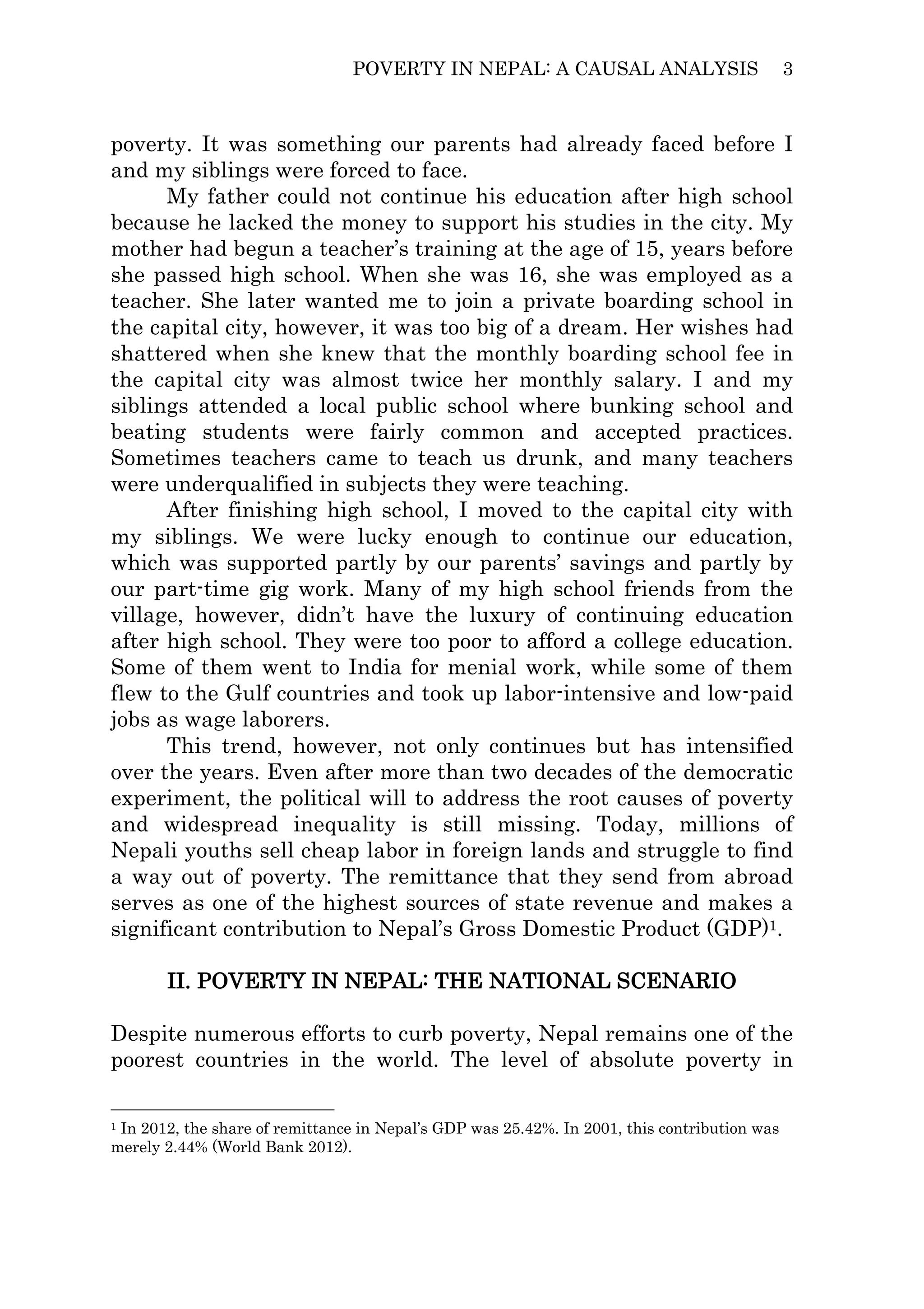 Poverty in Nepal: A Causal Analysis | PDF