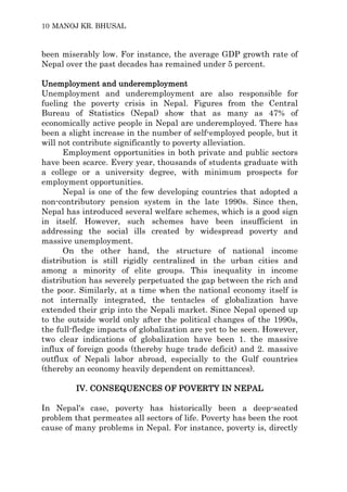 Poverty in Nepal: A Causal Analysis | PDF