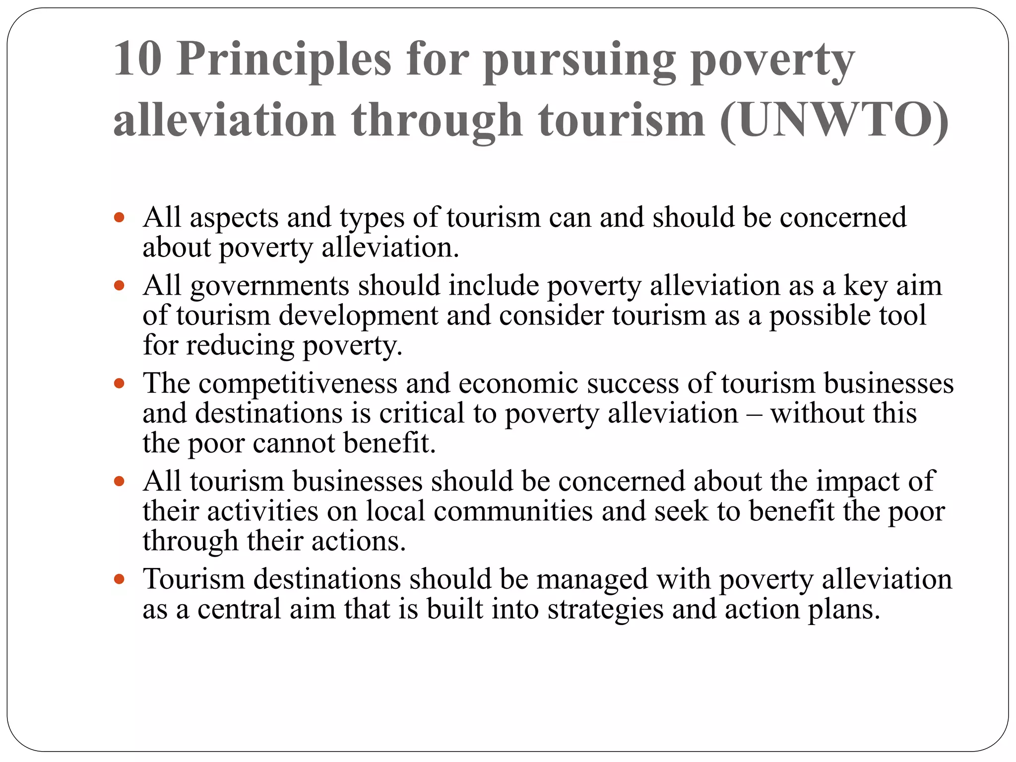 Poverty alleviation and sustainable tourism | PPTX