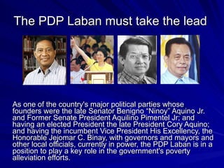 Poverty alleviation and the pdp laban v3 | PPT