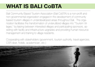 Bali Community-Based Tourism Association (BALI CoBTA) | PDF