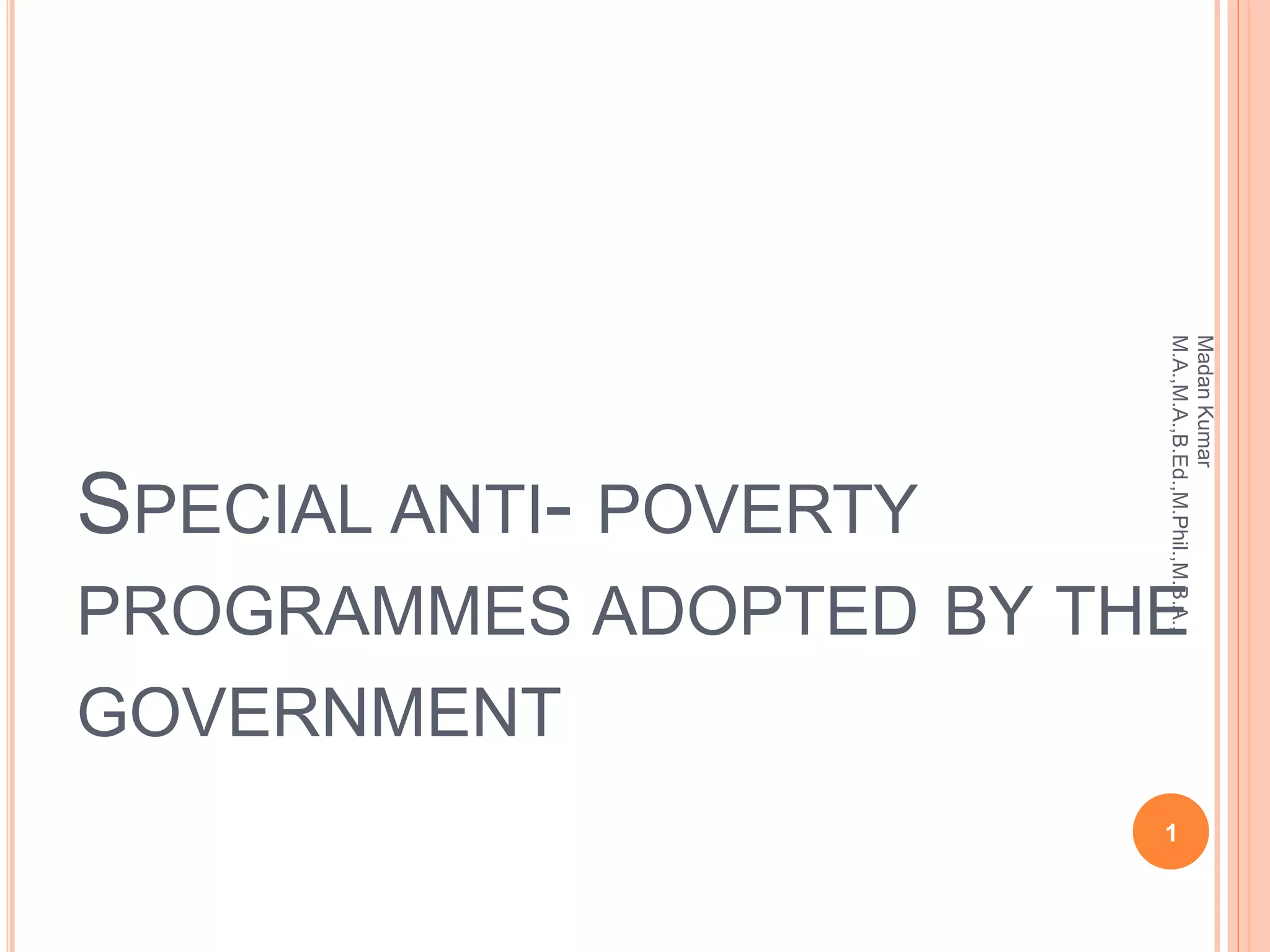 Poverty allivation programme by government | PPTX