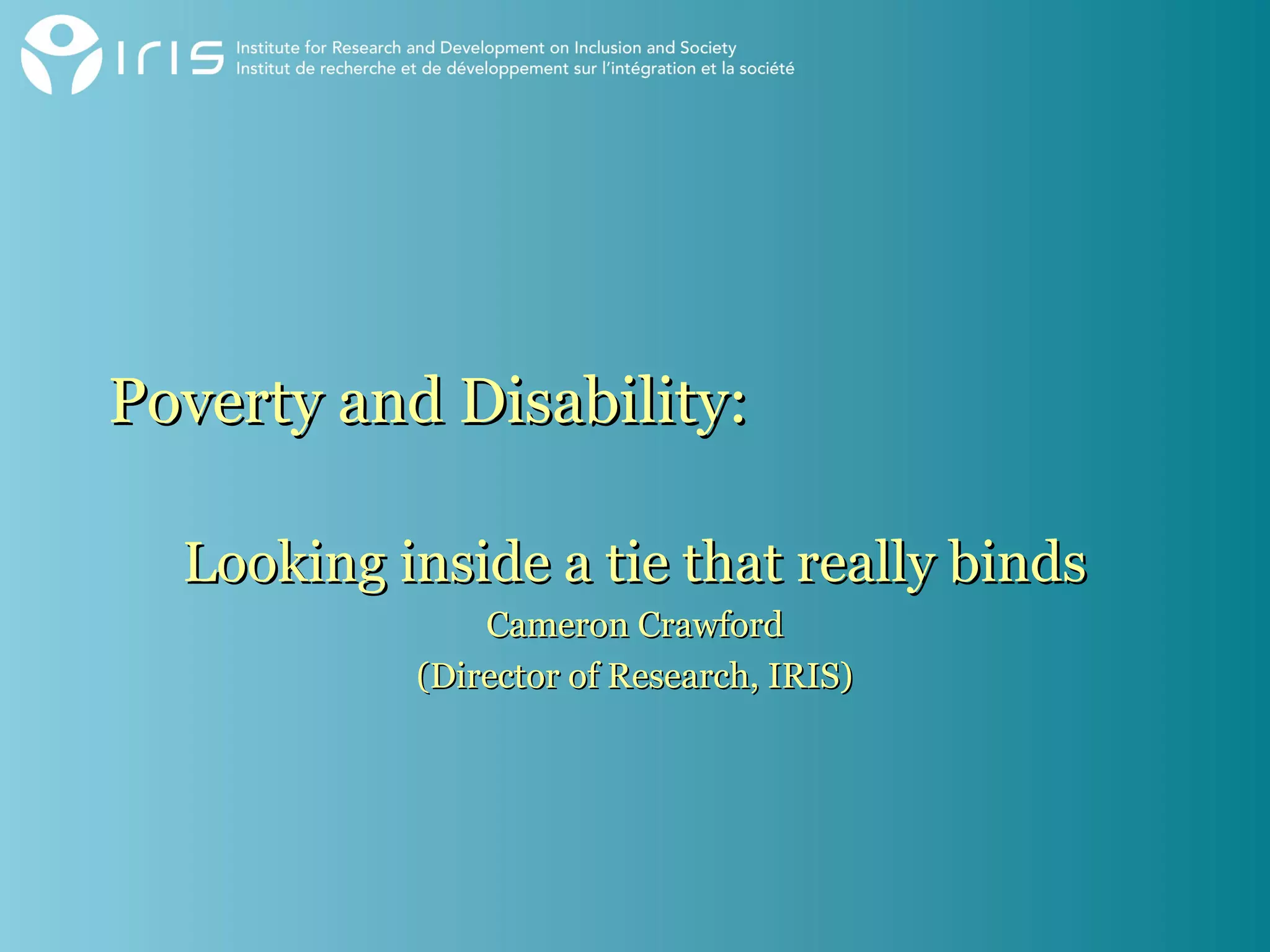 Poverty and Disability | PPT