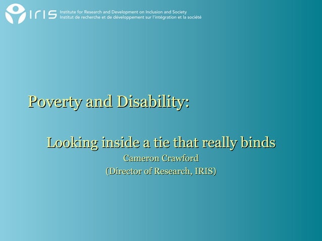 Poverty and Disability | PPT | Government Support and Welfare ...