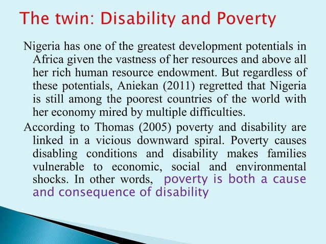 Poverty and disability | PPT