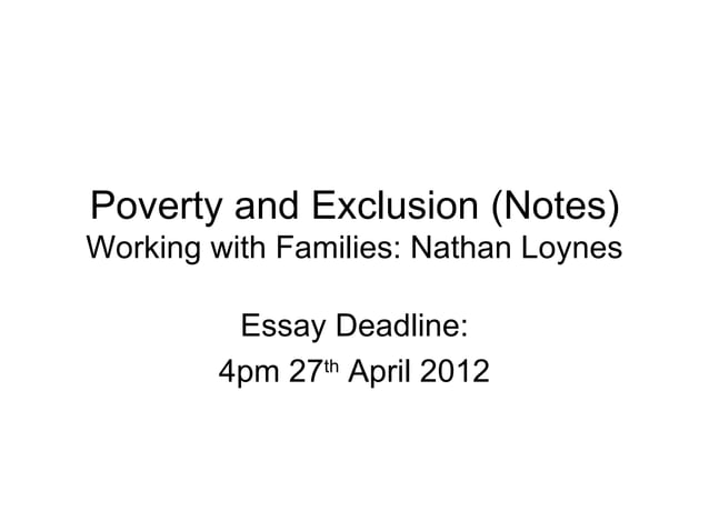 Poverty and exclusion (notes) | PPT | Debated Sensitive Social Issues ...