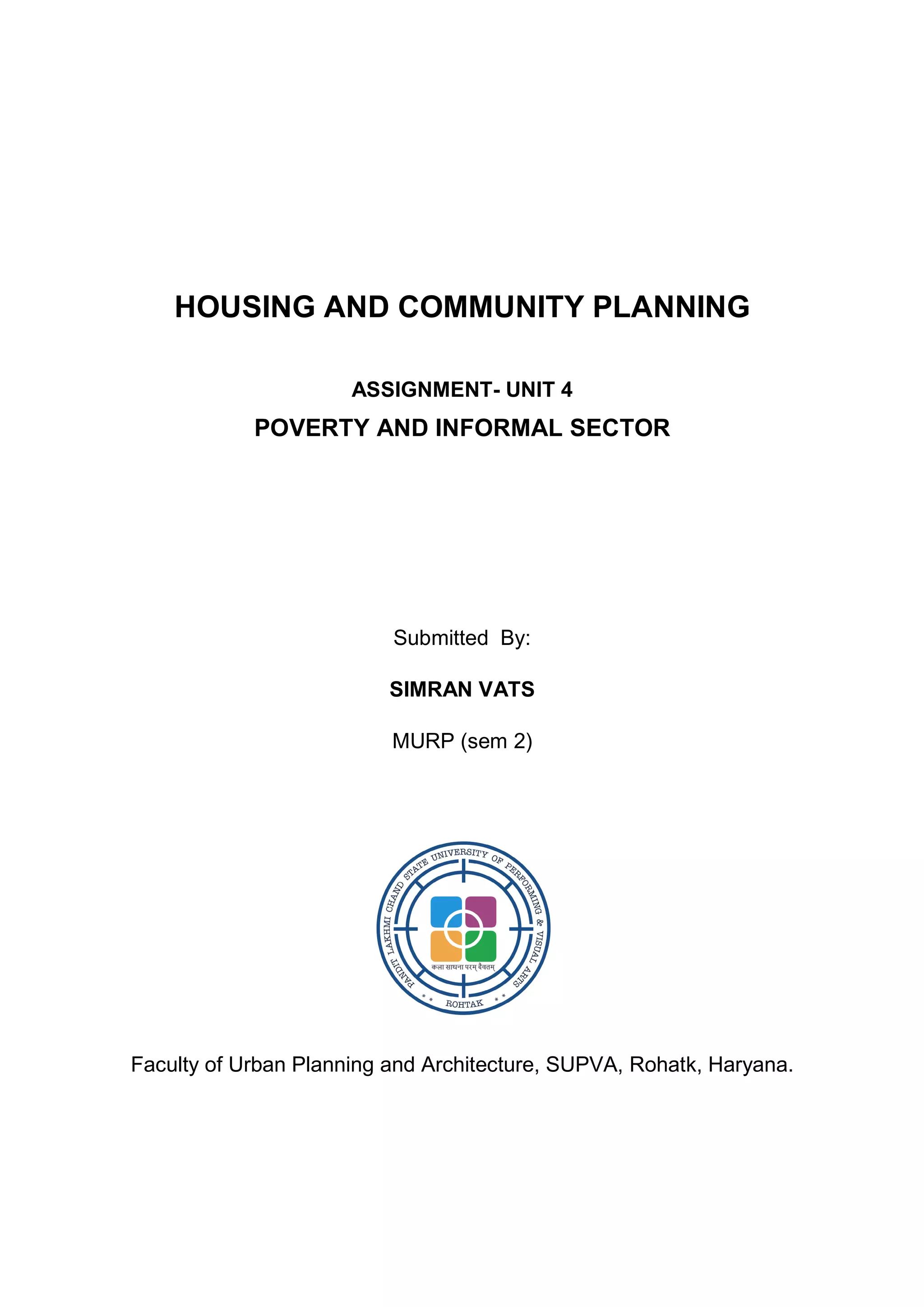 Poverty and informal sectors | PDF