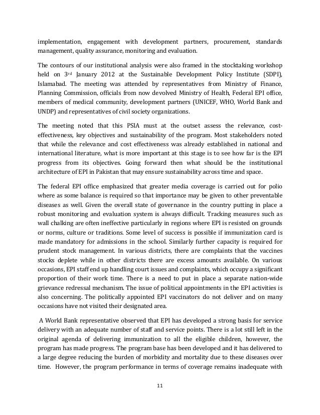 EXPANDED PROGRAM ON IMMUNIZATION IN PAKISTAN