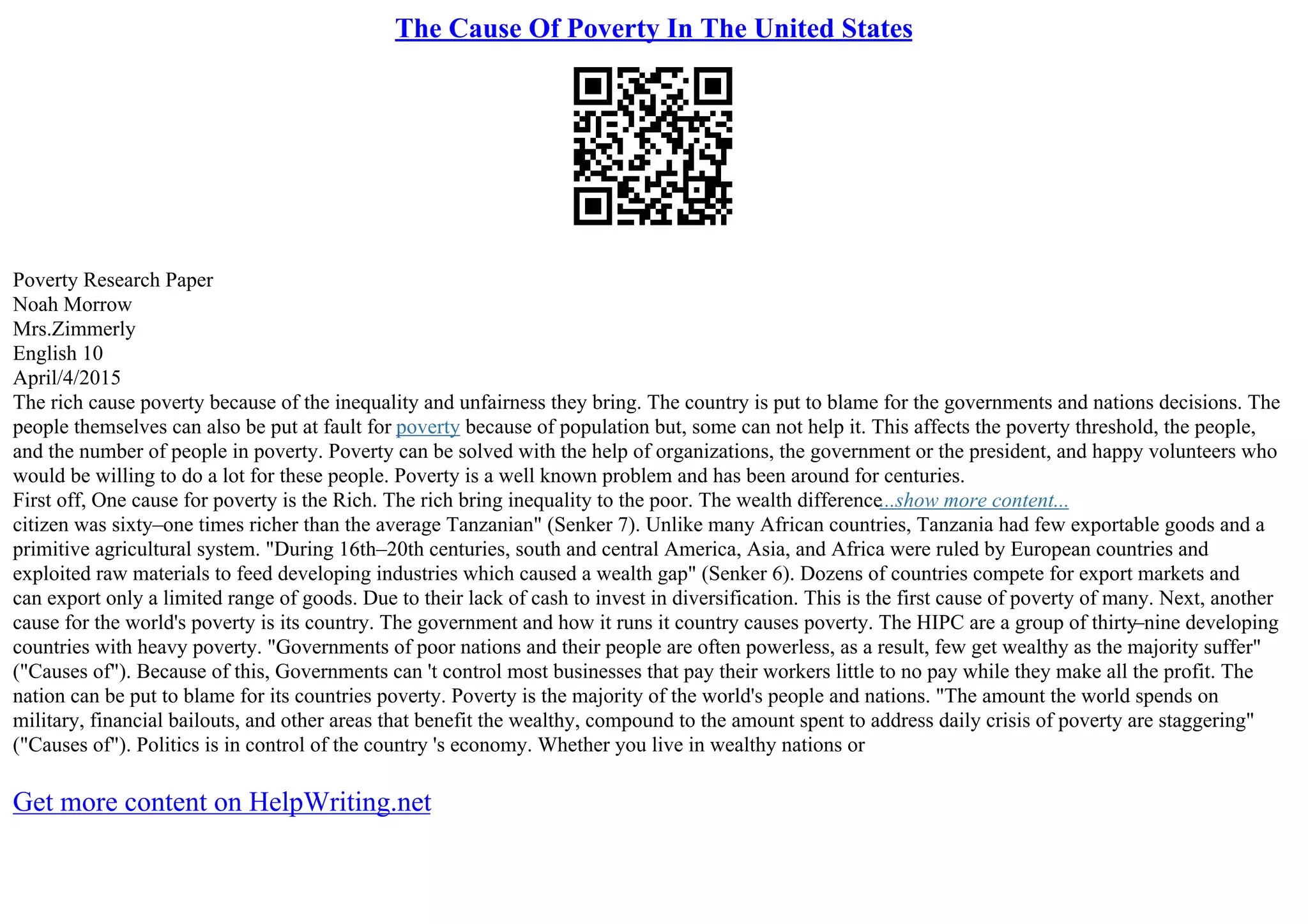 Poverty Around The World | PDF