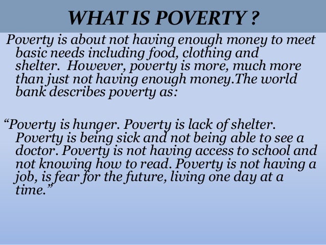 Poverty as a challenge Poverty as a challenge