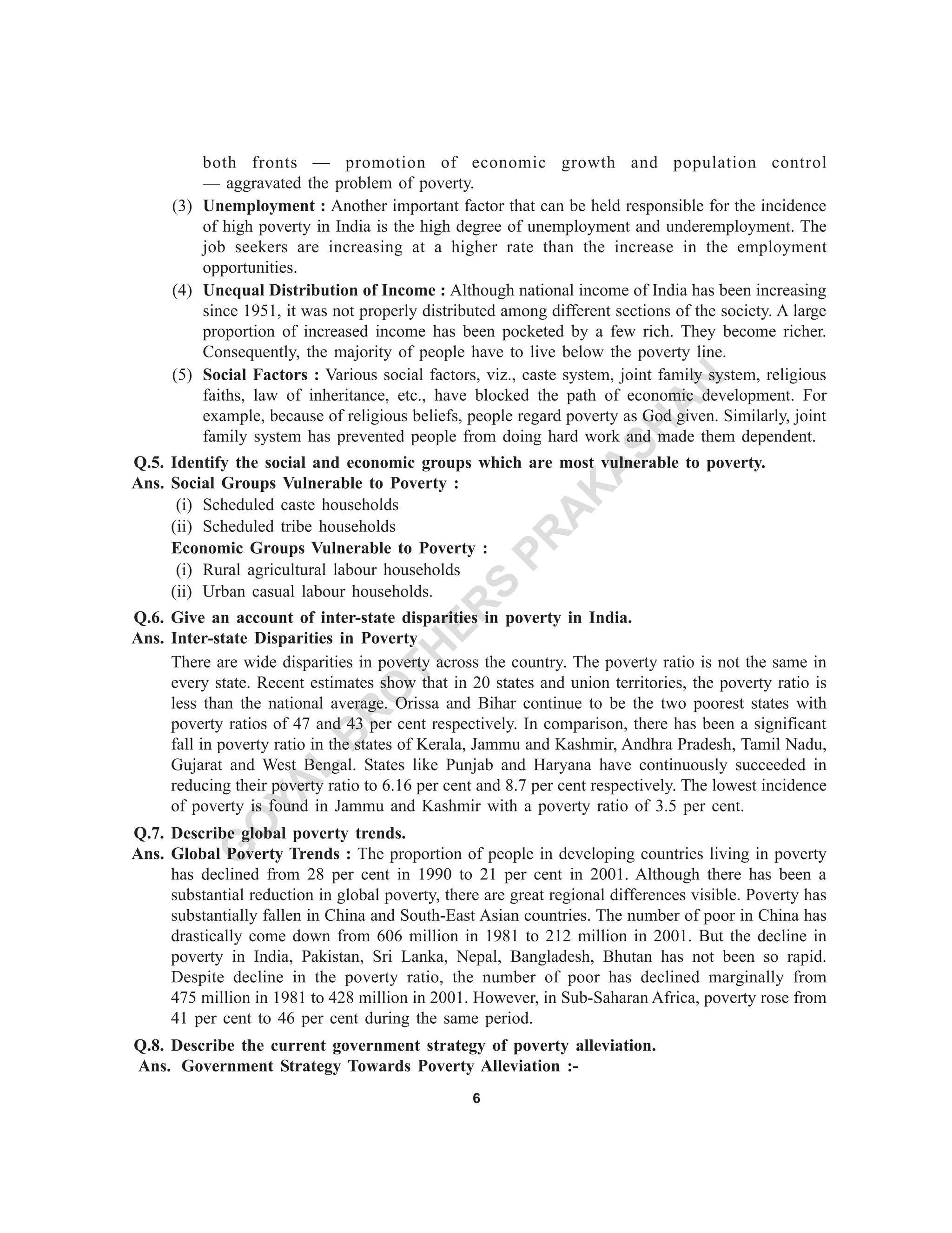 Poverty as a challenge of class 9 | PDF