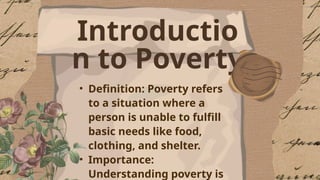 Poverty as a Challenge Economics Class 9 | PPTX