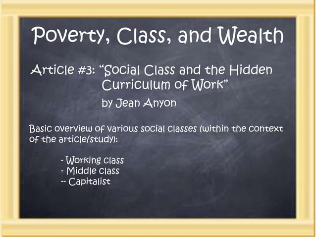 Poverty, class, and wealth power point | PPTX