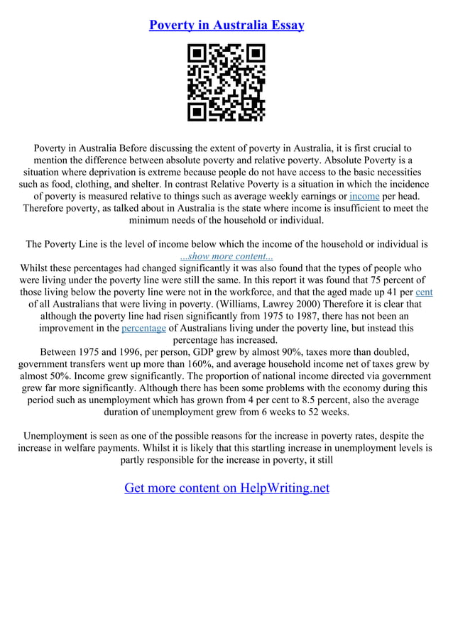 Poverty Essay | PDF