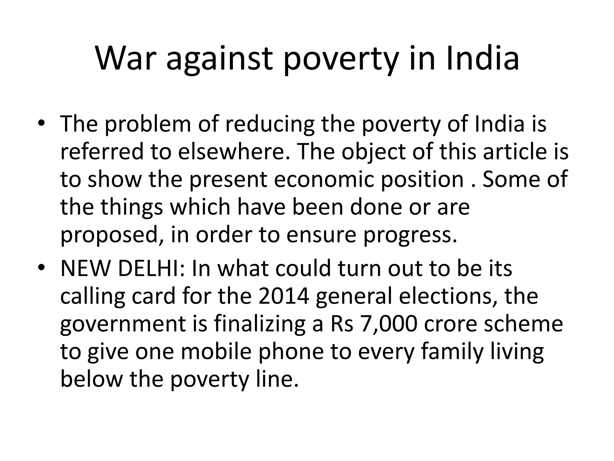 Poverty in india | PPT