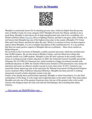 Poverty In Memphis | PDF