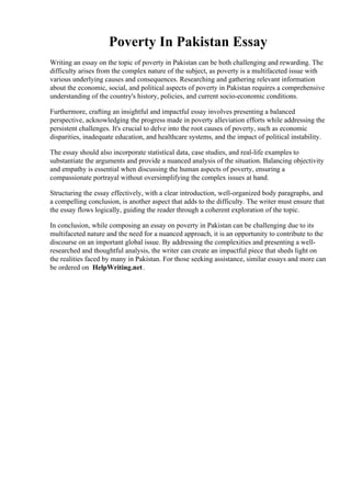Poverty In Pakistan Essay.pdf