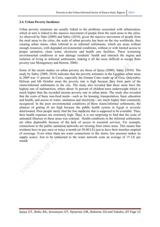 Poverty in the informal sector of kwara state nigeria | PDF