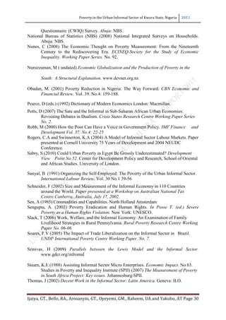 Poverty in the informal sector of kwara state nigeria | PDF