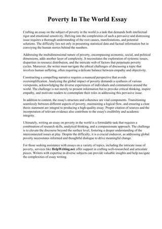 Poverty In The World Essay.pdf