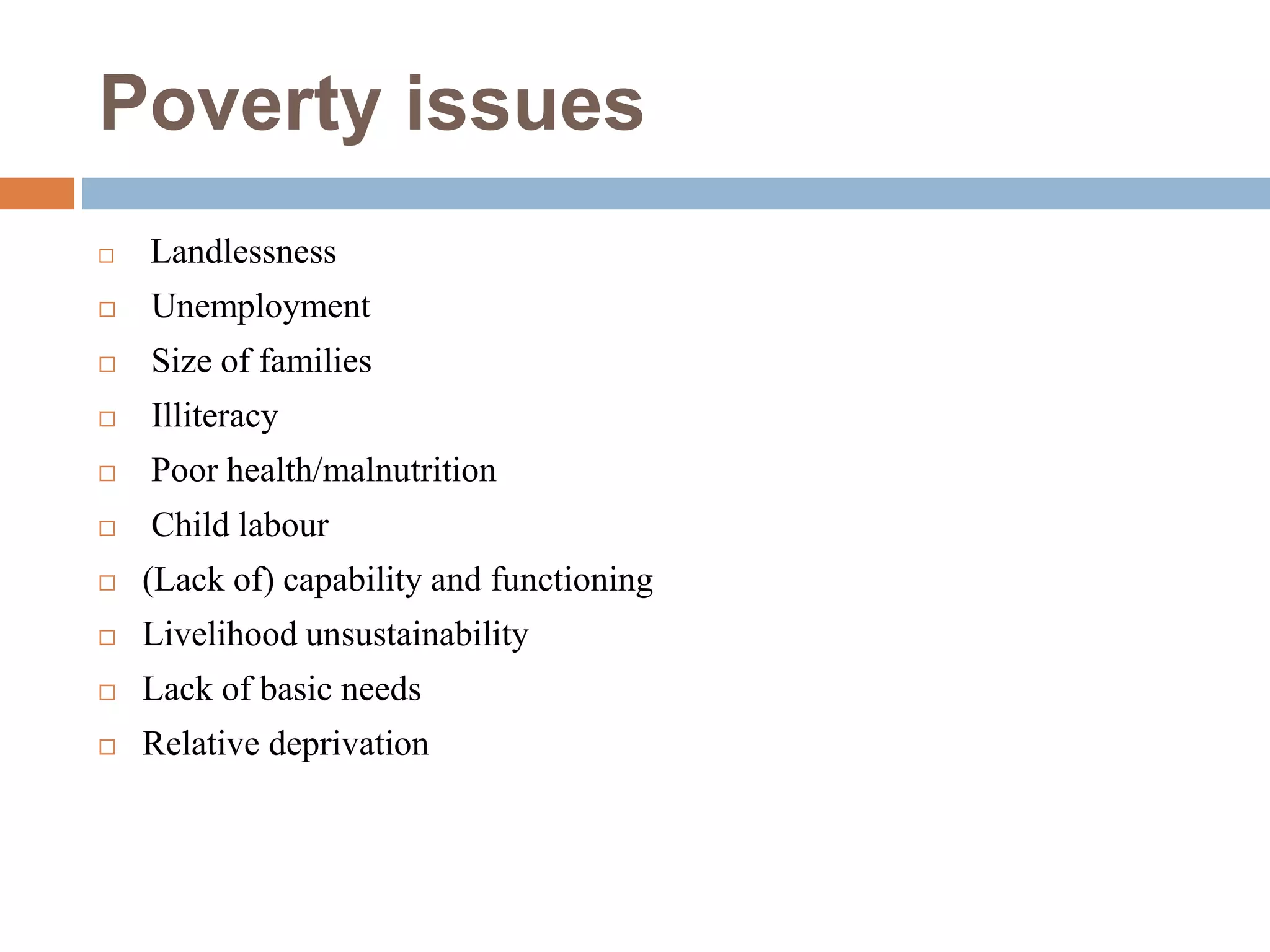 Poverty issues and global measures initiated by international | PPT
