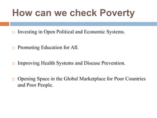 Poverty issues and global measures initiated by international | PPT