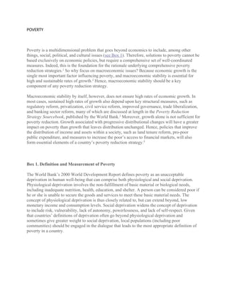 Poverty (Economic Development by Tadaro and Smith | PDF