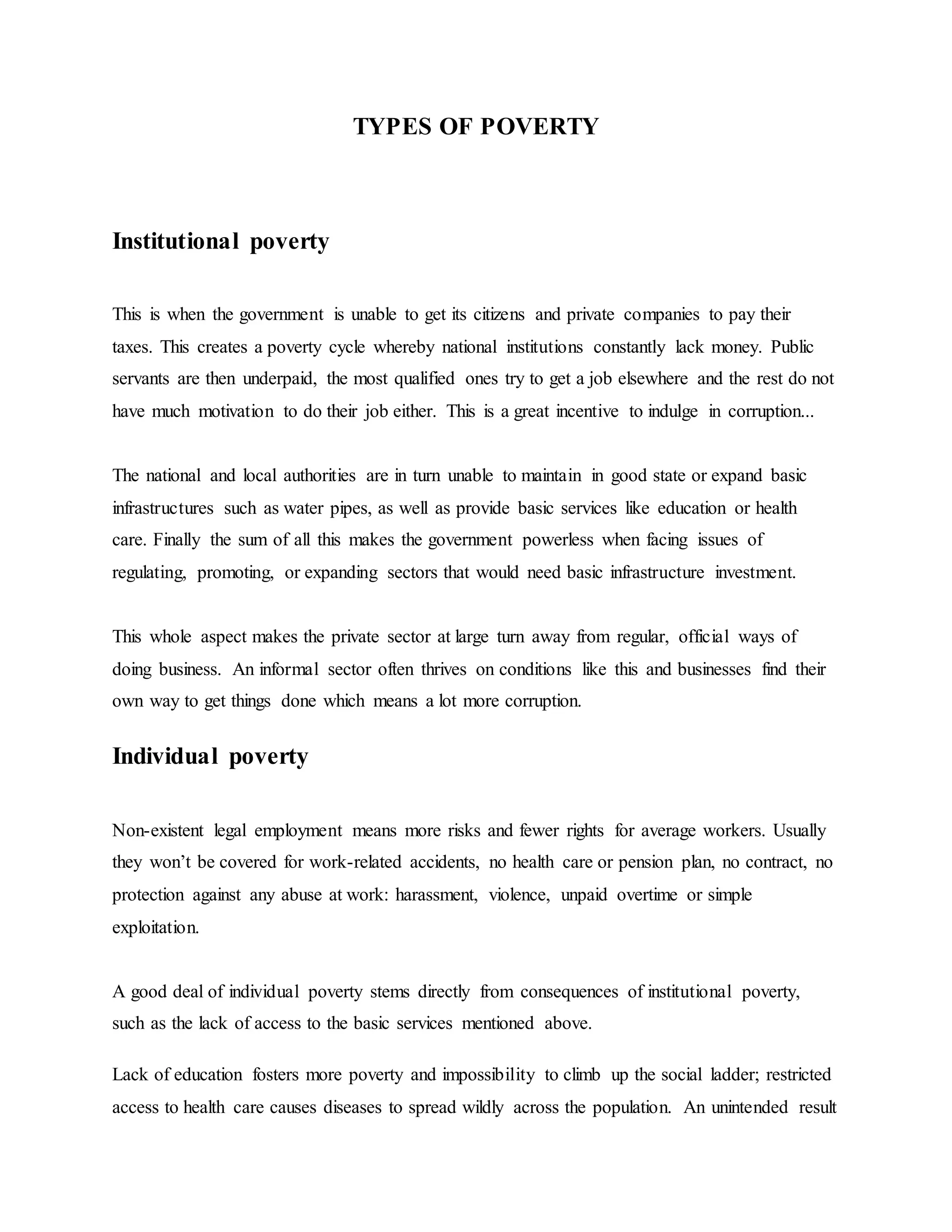 Poverty project | DOCX