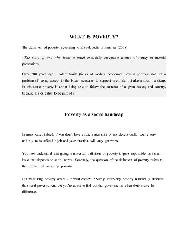 Poverty project | DOCX | Debated Sensitive Social Issues | Sensitive Topics