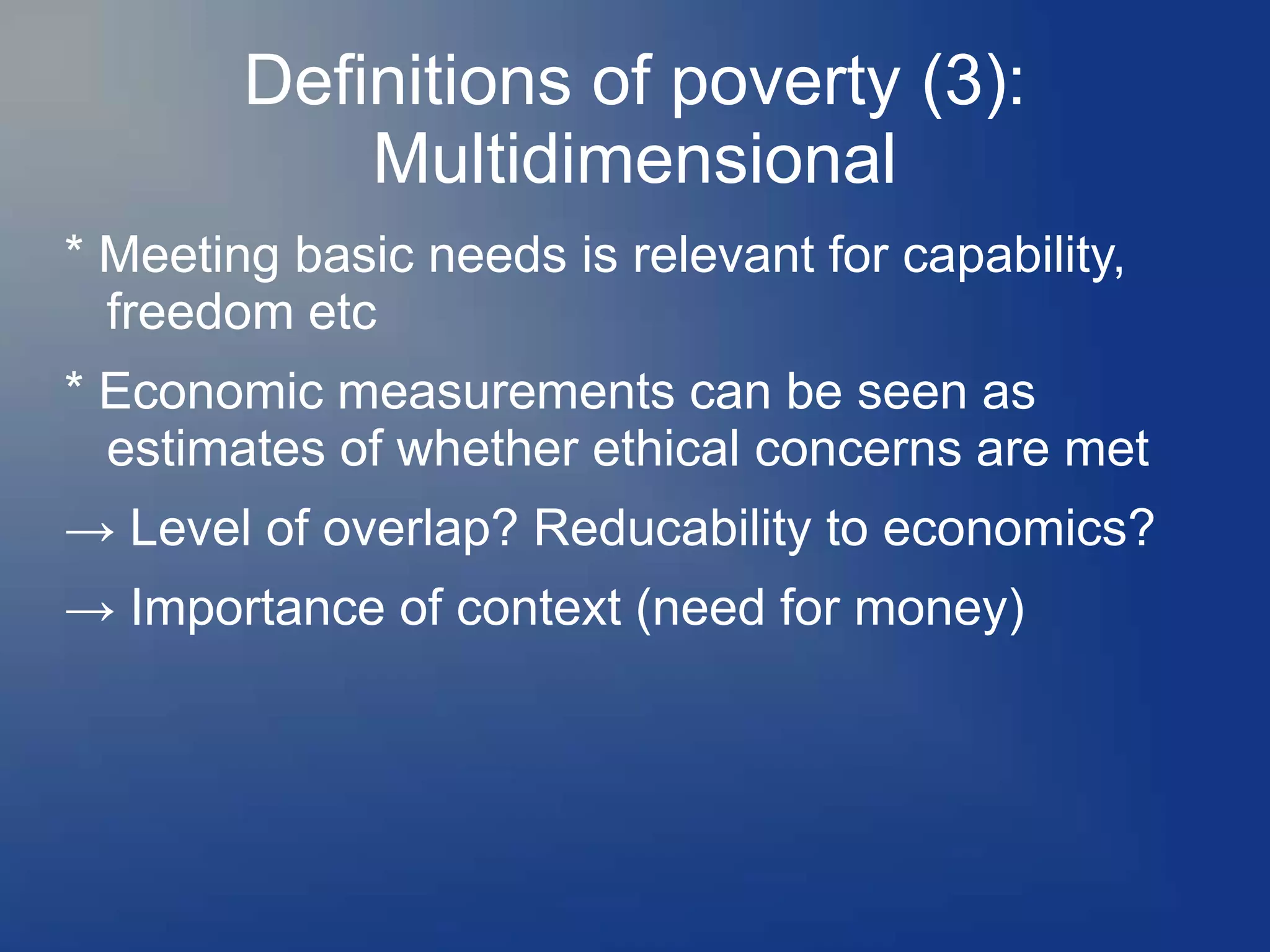 Global poverty: definitions and developments | PPTX