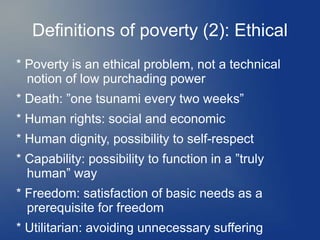 Global poverty: definitions and developments | PPTX