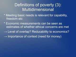 Global poverty: definitions and developments | PPTX