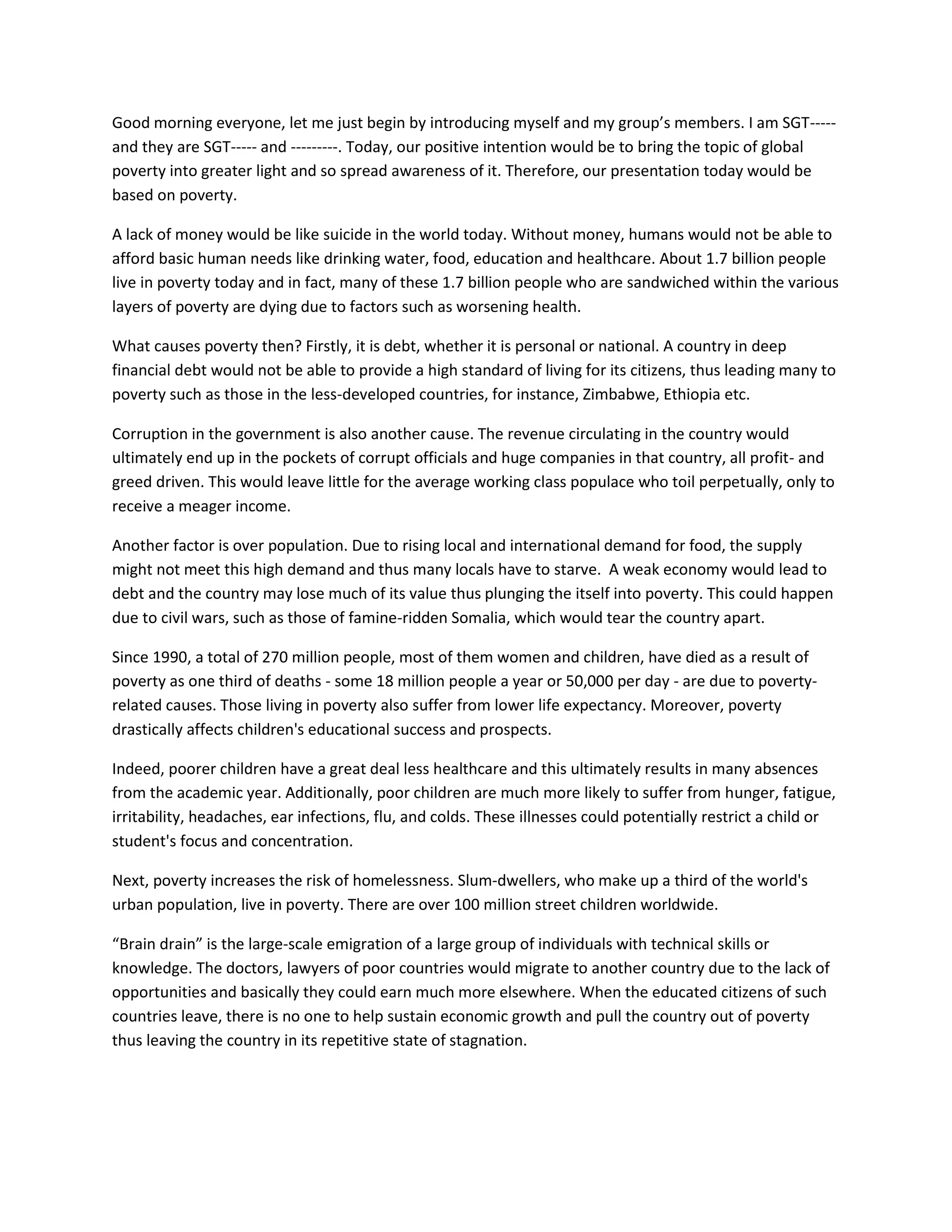 Poverty script | DOCX