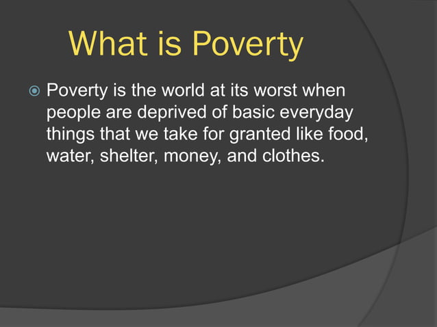 Poverty slideshow | PPTX