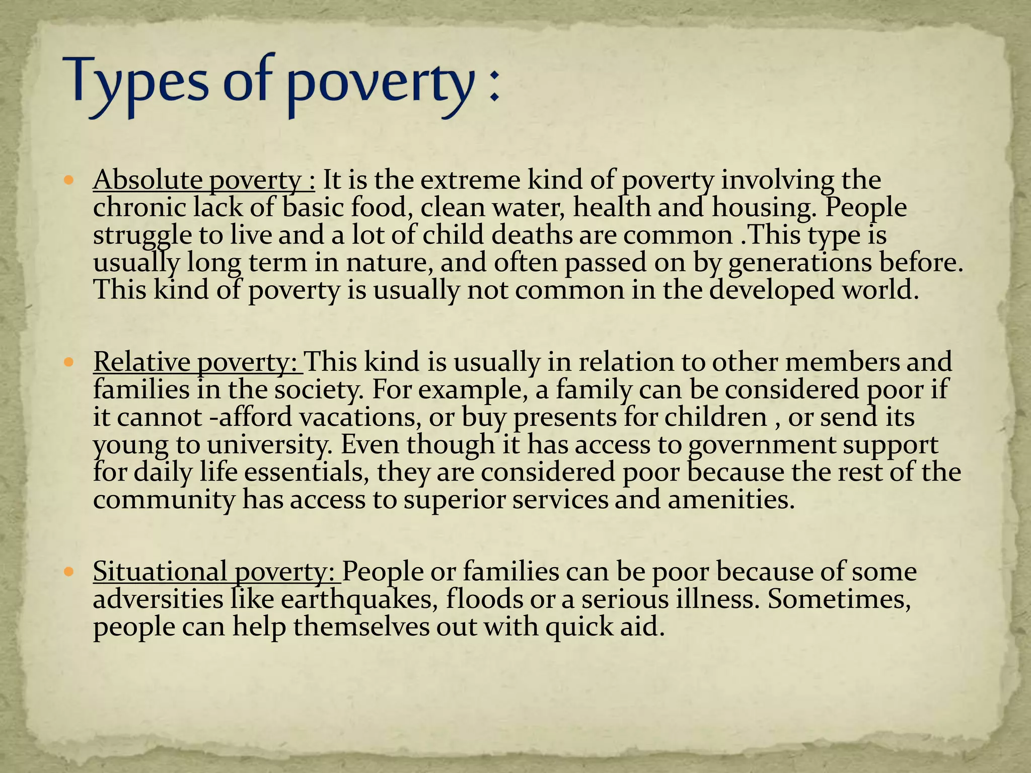 Poverty (sst project) | PPTX