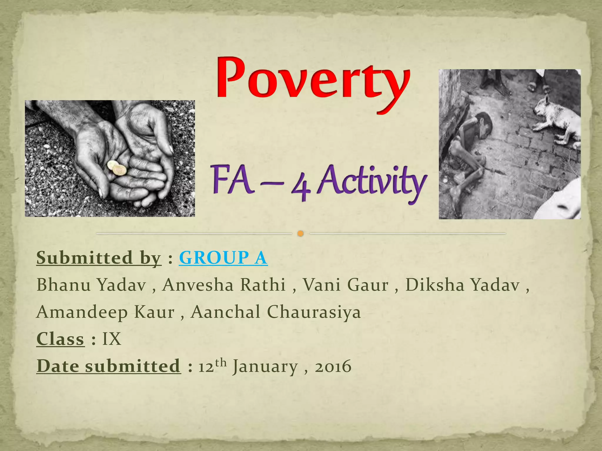 Poverty (sst project) | PPT