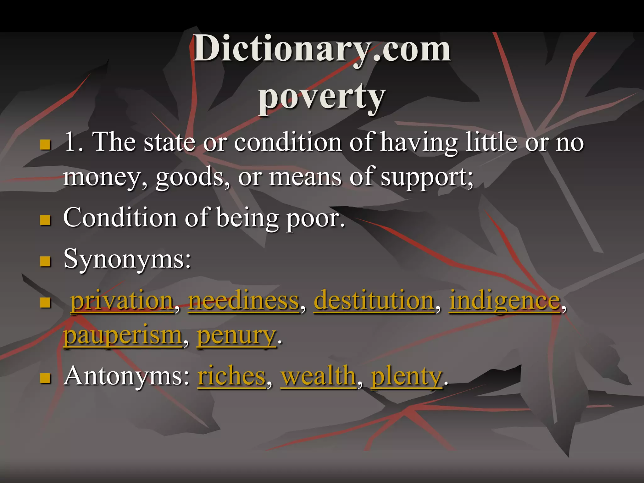 Poverty, the curse, the spirit | PPTX