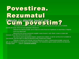 Povestirea | PPT