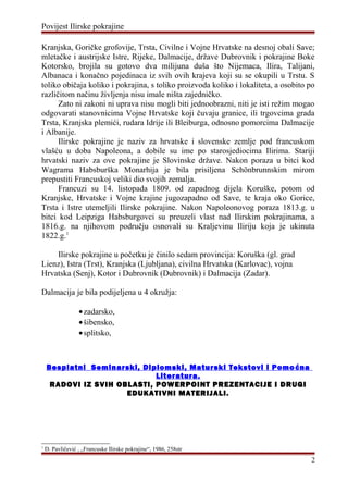 Povijest ilirske pokrajine maturalni rad | PDF