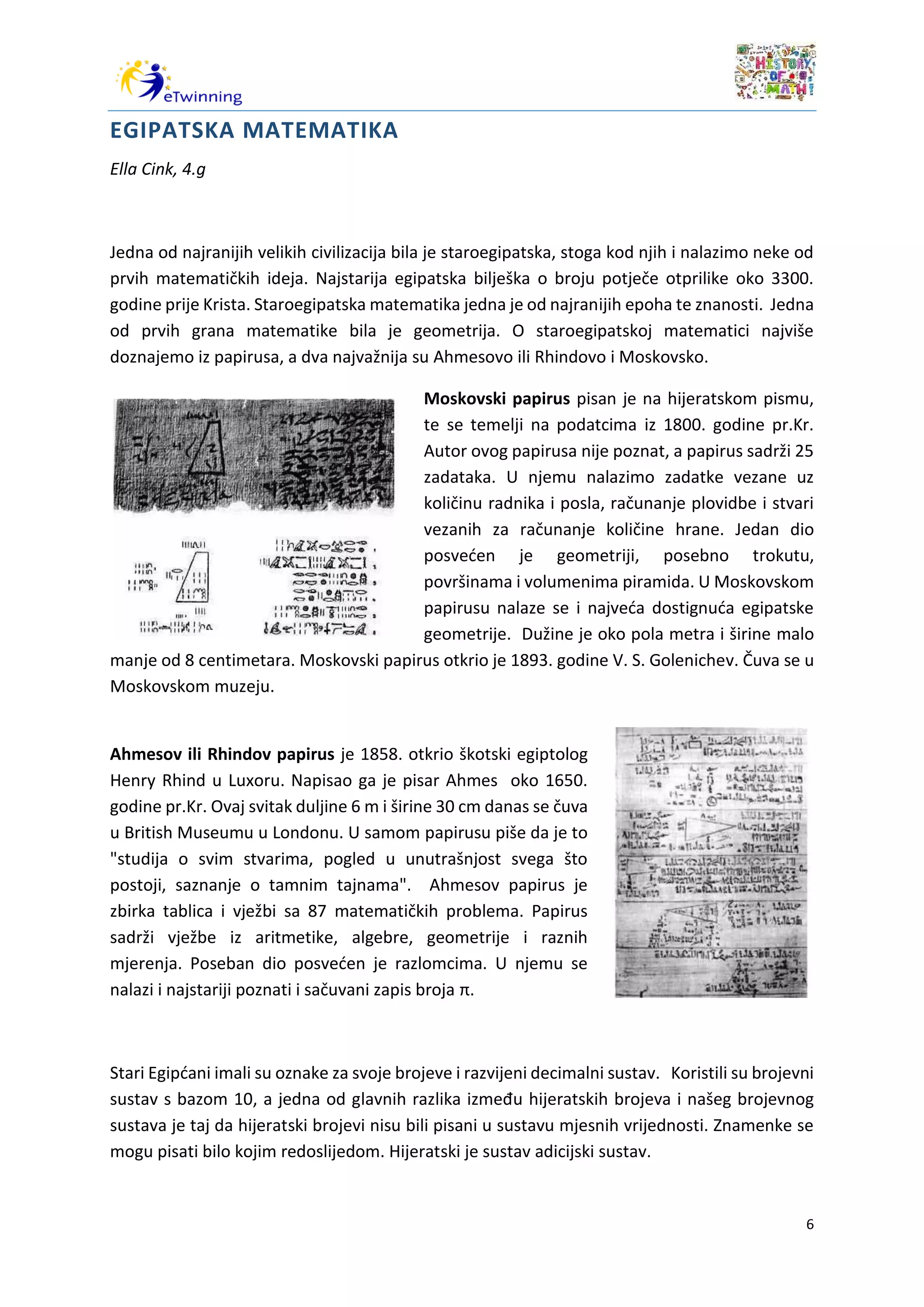 Povijest matematike (History of Math) | PDF