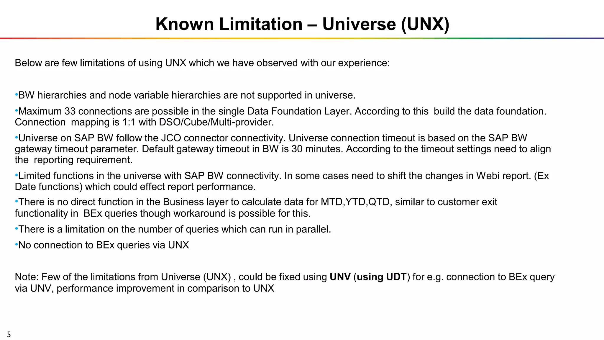 Point of View on BICS vs Universe | PPT