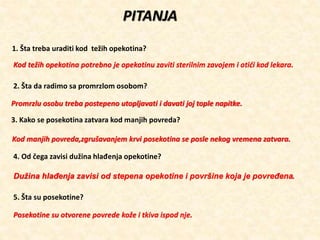 Povrede kože i prva pomoć | PPTX