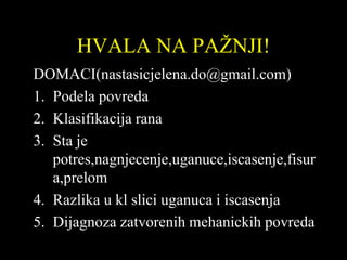 Povrede, mehanicke povrede | PPT