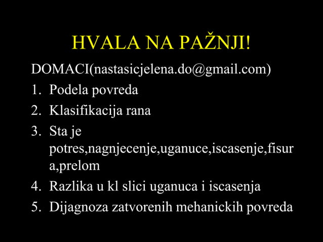 Povrede, mehanicke povrede | PPT