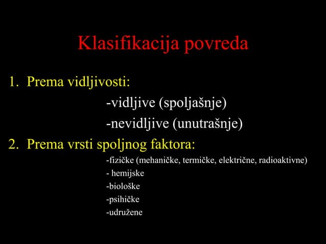 Povrede, mehanicke povrede | PPT