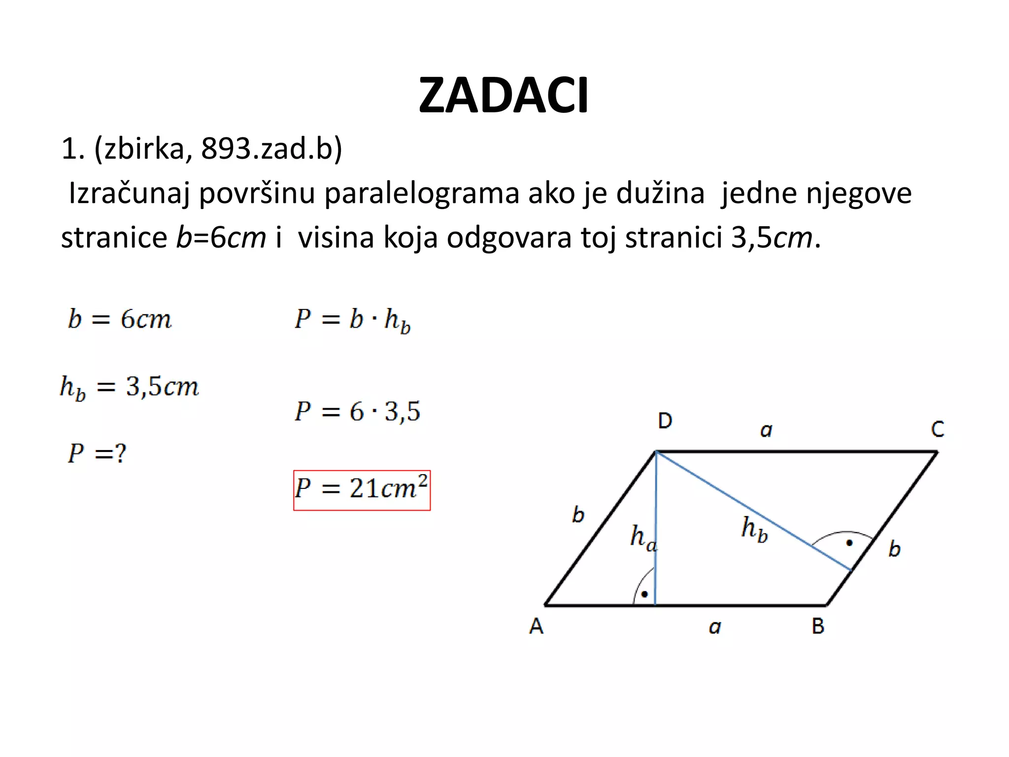 Povrsina paralelograma | PPTX