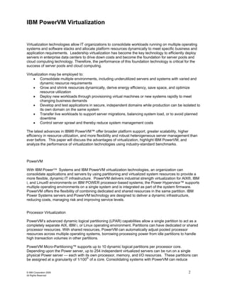 A Comparison of PowerVM and x86-Based Virtualization Performance | PDF