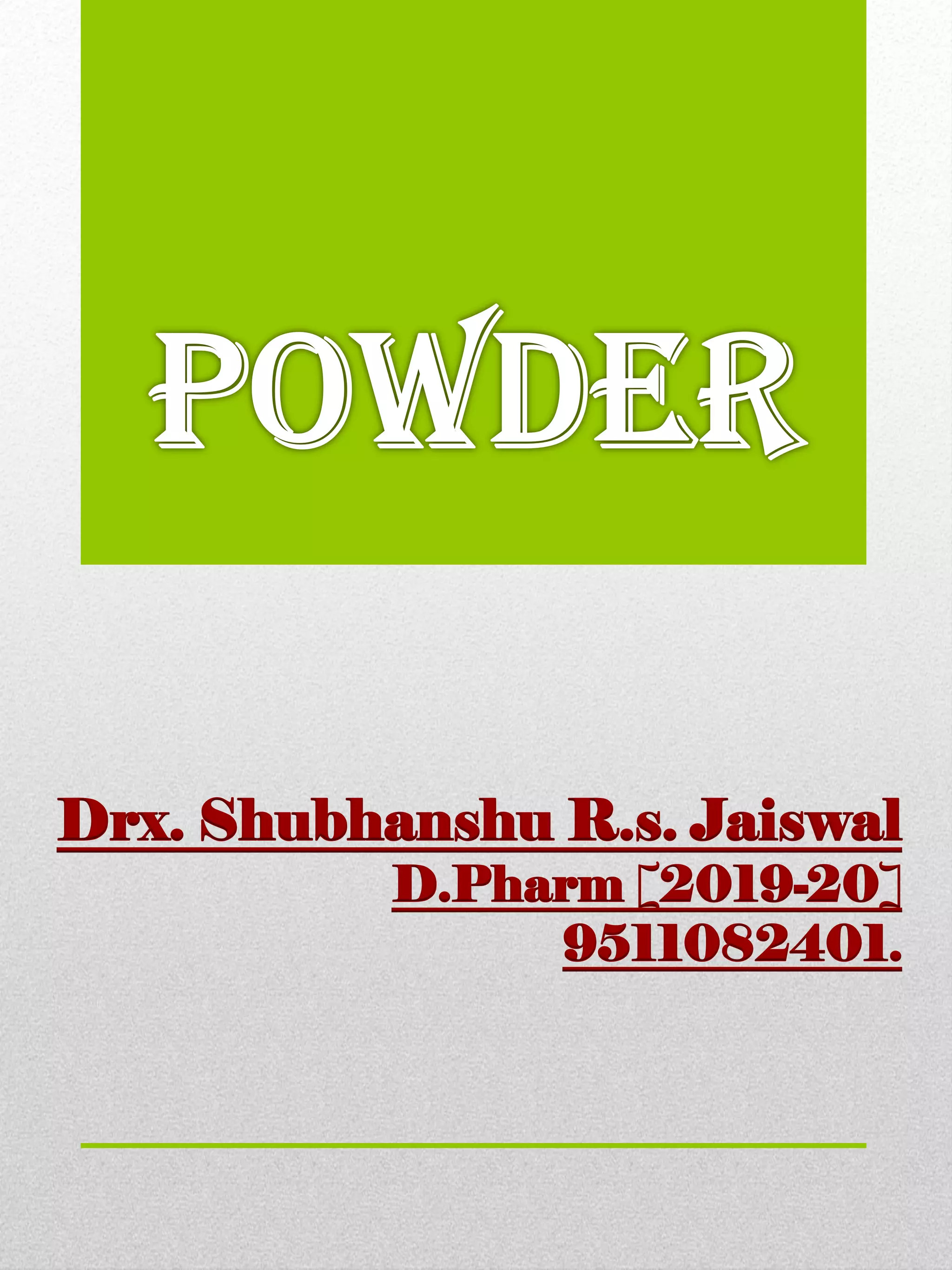 Powder presentation | PDF